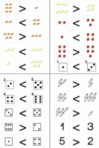 Aufgabenmappe - Mengen vergleichen mehr - weniger ZR bis 6 • gpaed.de