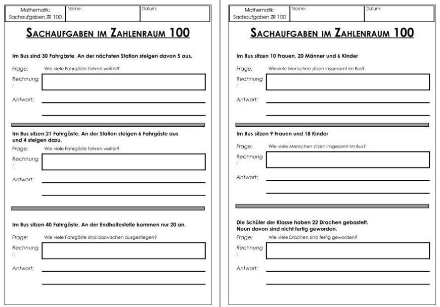 Sachrechnen im ZR 100 • gpaed.de