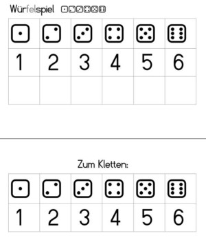 Würfelspiel bis 6 zum Kletten • gpaed.de