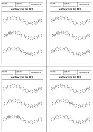 Zahlenreihe bis 100 • gpaed.de