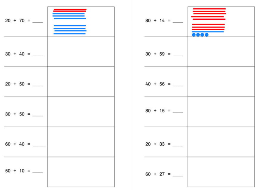 Addition ohne Zehnerübergang - ZR 100 • gpaed.de