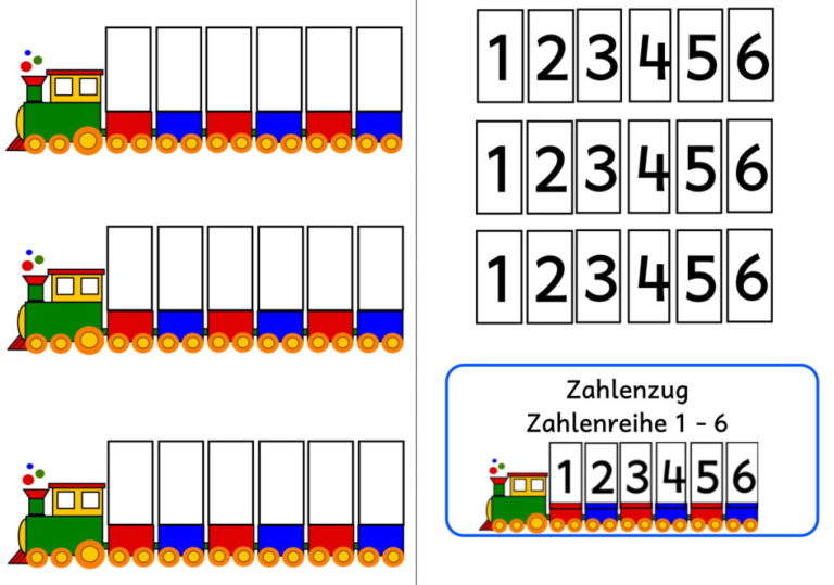 Aufgabenmappe - Zahlenzug - Zahlenreihe 1-6 • gpaed.de