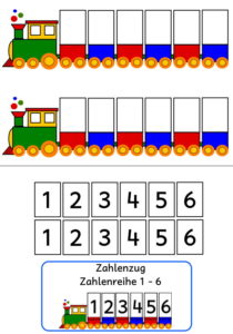 Aufgabenmappe – Zahlenzug quer – Zahlenreihe 1-6 • gpaed.de