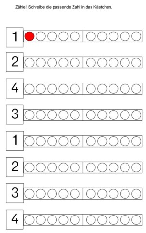 Zahlenreihe bis 4 • gpaed.de