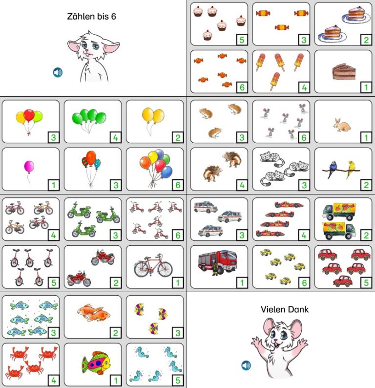 Mengen zählen bis 6 - Worksheet Go! • gpaed.de