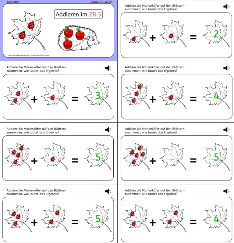 Addition im ZR 5 - Worksheet Go! • gpaed.de