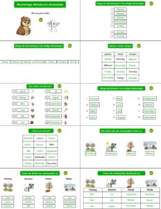 Wochentage, Monate und Jahreszeiten - Worksheet Go! • gpaed.de