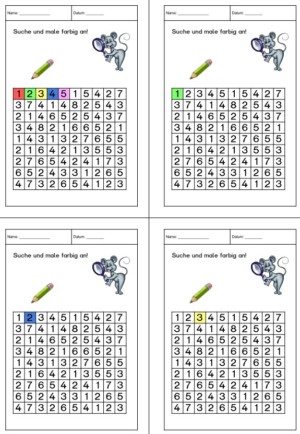 Zahlen suchen und anmalen ZR 05 • gpaed.de
