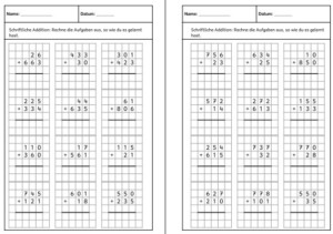 Schriftliche Addition ohne Übertrag ZR 1000 • gpaed.de