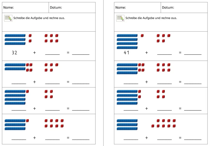 Schriftliche Addition im ZR bis 1000 ohne Übergang • gpaed.de