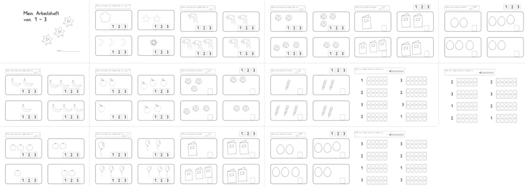 Arbeitsheft Mengen bis 3 • gpaed.de